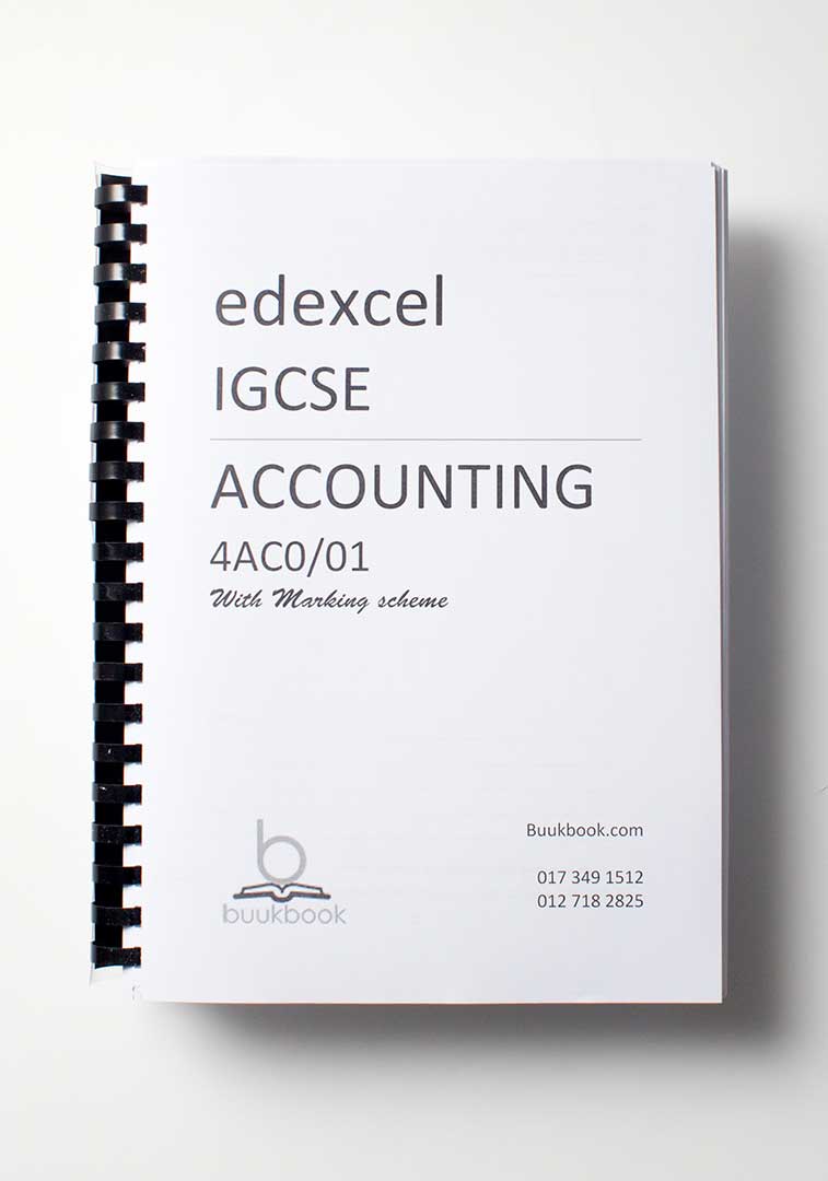 Edexcel Igcse Accounting 5 Years Buukbook